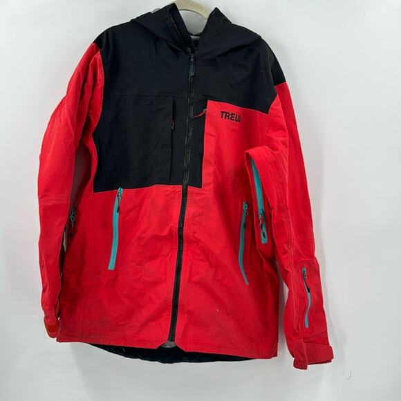 trew | Jackets & Coats | Trew Black And Red Cosmic Jacket | Poshmark